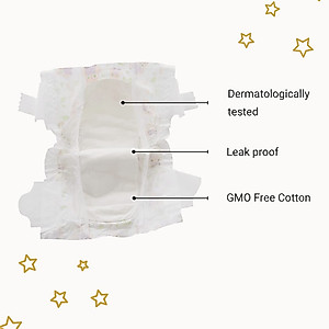 Happy Little Camper Ultra-Absorbent Hypoallergenic Natural Disposable Baby Diapers, Chlorine-Free Protection for Sensitive Skin, Walker, Size 5, 68 Count