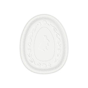 Amscan Egg-Shaped Melamine Platter - 16" | White | 1 Pc.
