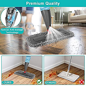 Spray Mop for Floor Cleaning with 3pcs Washable Pads - Wet Dry Microfiber Mop with 800 ml Refillable Bottle for Kitchen Wood Floor Hardwood Laminate Ceramic Tiles Floor Dust Cleaning