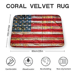 apular American Flag Retro Bath Rugs Absorbent Non Slip Door Mats Soft Carpet Washable Doormat for Kitchen Bathroom Entry Way Decor Accessories 16x24 Inch