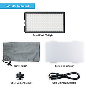 Lume Cube Panel Pro 2.0 RGB Camera Light | for Photography & Videography, fits Sony, Nikon, Canon, Panasonic, Fuji, and More | Bluetooth App, Adjustable Color, Camera Mount & Diffuser Included