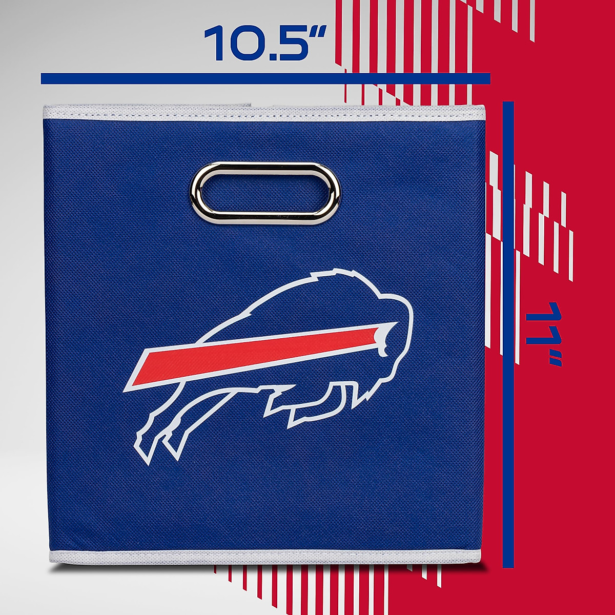Franklin Sports Buffalo Bills NFL Storage Bin - Collapsible Cube Container + Storage Basket - NFL Office, Bedroom + Living Room Décor - 11"x11"