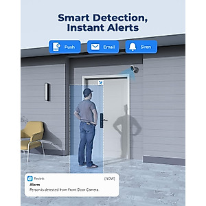 REOLINK Argus 2E 2K Wireless Cameras for Home Security, No Hub Needed, Solar Powered Outdoor Camera 3MP Night Vision, Human/Vehicle Detection, Local Storage, Compatible with Alexa, (2 Pack)