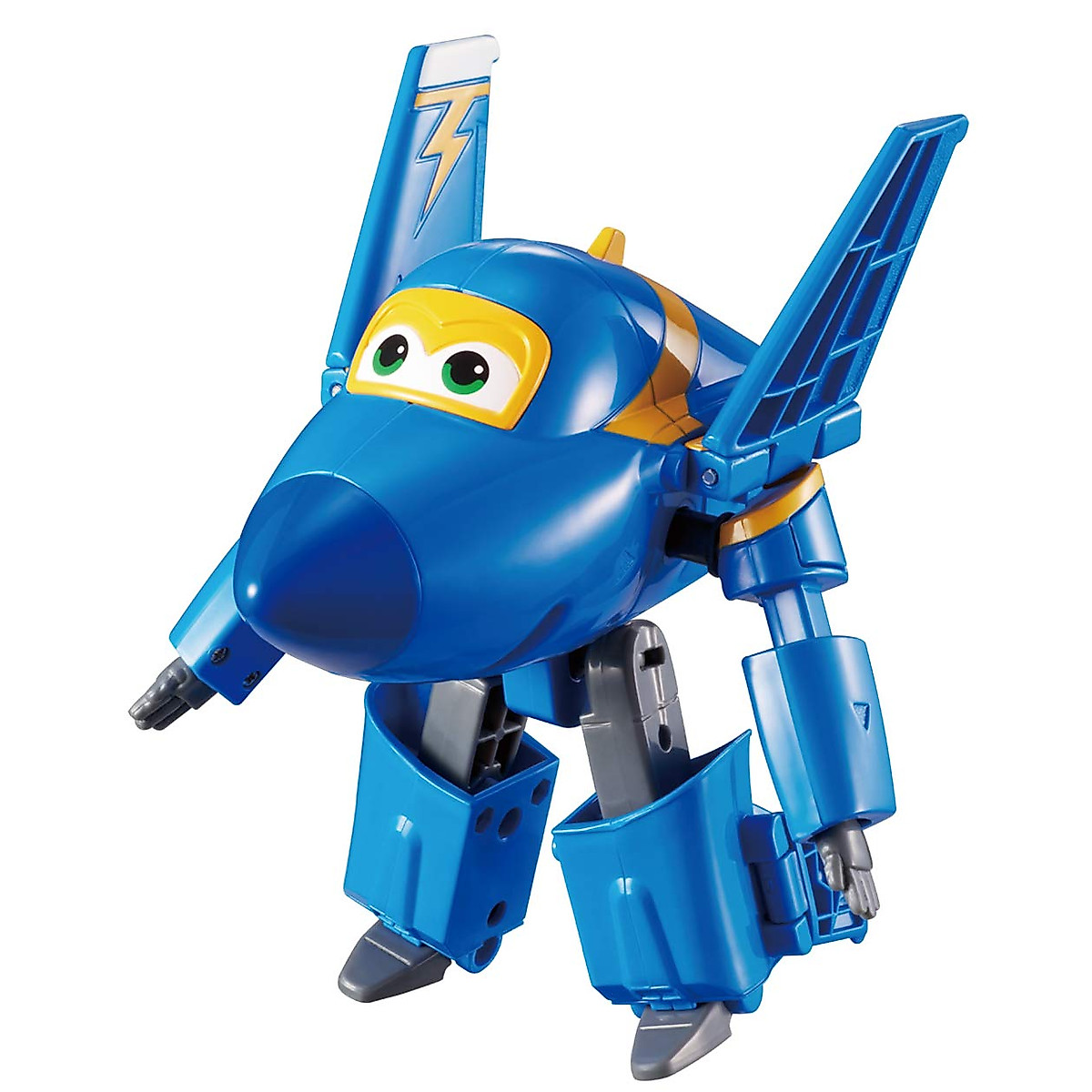 Super Wings 5" Transforming Jerome Airplane Toys, Safe and Durable Vehicle Action Figure, Plane to Robot, Transformer Toys for 3+ Years Old Boys and Girls, Preschool Kids Birthday Gift, Blue