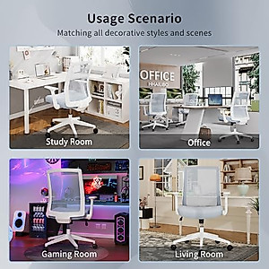 H HAILIBO Office Chair, Mesh Back Desk Chair, Swivel Ergonomic Computer Chair with Flip-Up Arms and Adjustable Height (Light Blue)