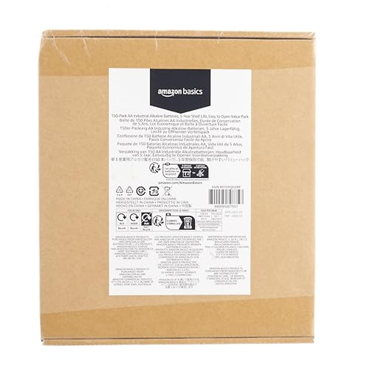 Amazon Basics 150-Pack AA Alkaline Industrial Batteries, 1.5 Volt, 5-10 Year Shelf Life