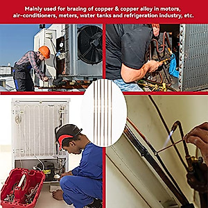 Silver Brazing Rod 15% BCuP-5 20 Flat Bar Welding Silver Nitrate Sticks JAgP-15 Silver Phos Soldering Rods 0.050"x1/8"x14" for Air-conditioners, Refrigerators and Freezers