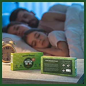 Greener Mindset Roach Traps - 12 Indoor Sticky Glue Catchers - Beetles, Spiders, Scorpions, Ants, Centipedes, and Cockroach Traps