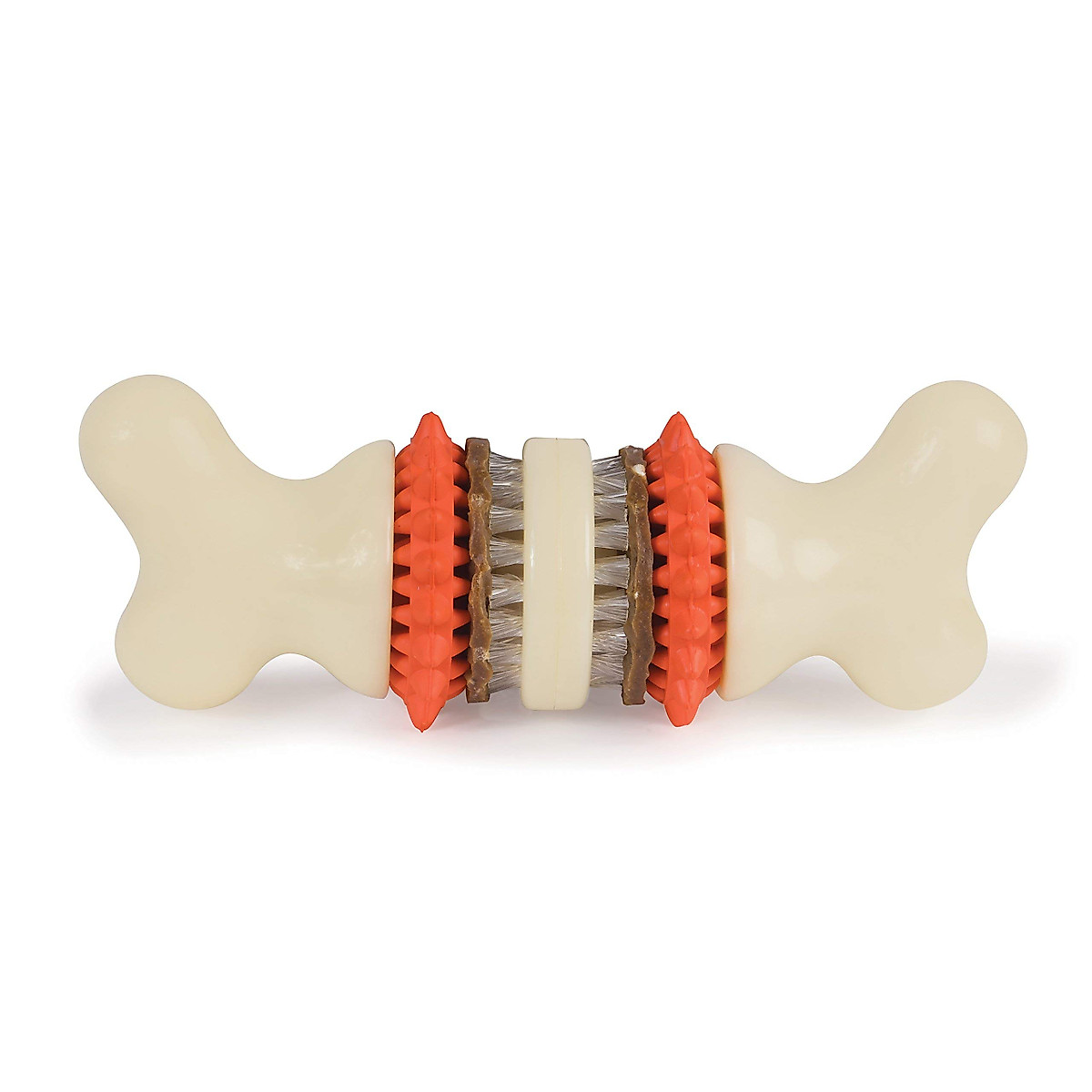 PetSafe Sportsmen Bristle Bone - Treat-Holding Toy for Dogs - Treat Rings Included - Treats Thoroughly Mixed During Bake to Prevent Choking - Rigorously Tested Ingredients - Orange, Large