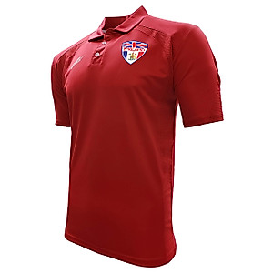 England Polo Shirt for Men Color Black/White/Red/Navy/Burgundy (Large, Red)