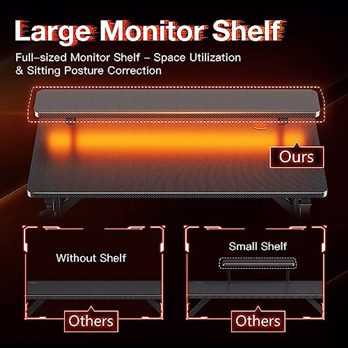 Small Gaming Desk with LED Lights, Computer Desk 31 Inch Gaming Table with Monitor Shelf, PC Desk with Cup Holder and Headphone Hook, Gamer Desk with Carbon Fiber Texture, Boys Desk Gift for Men