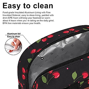 BALORAY Lunch Bag for Women Men Insulated Lunch Box for Adult Reusable Lunch Tote Bag for Work, Picnic or Travel (Cherry, M)