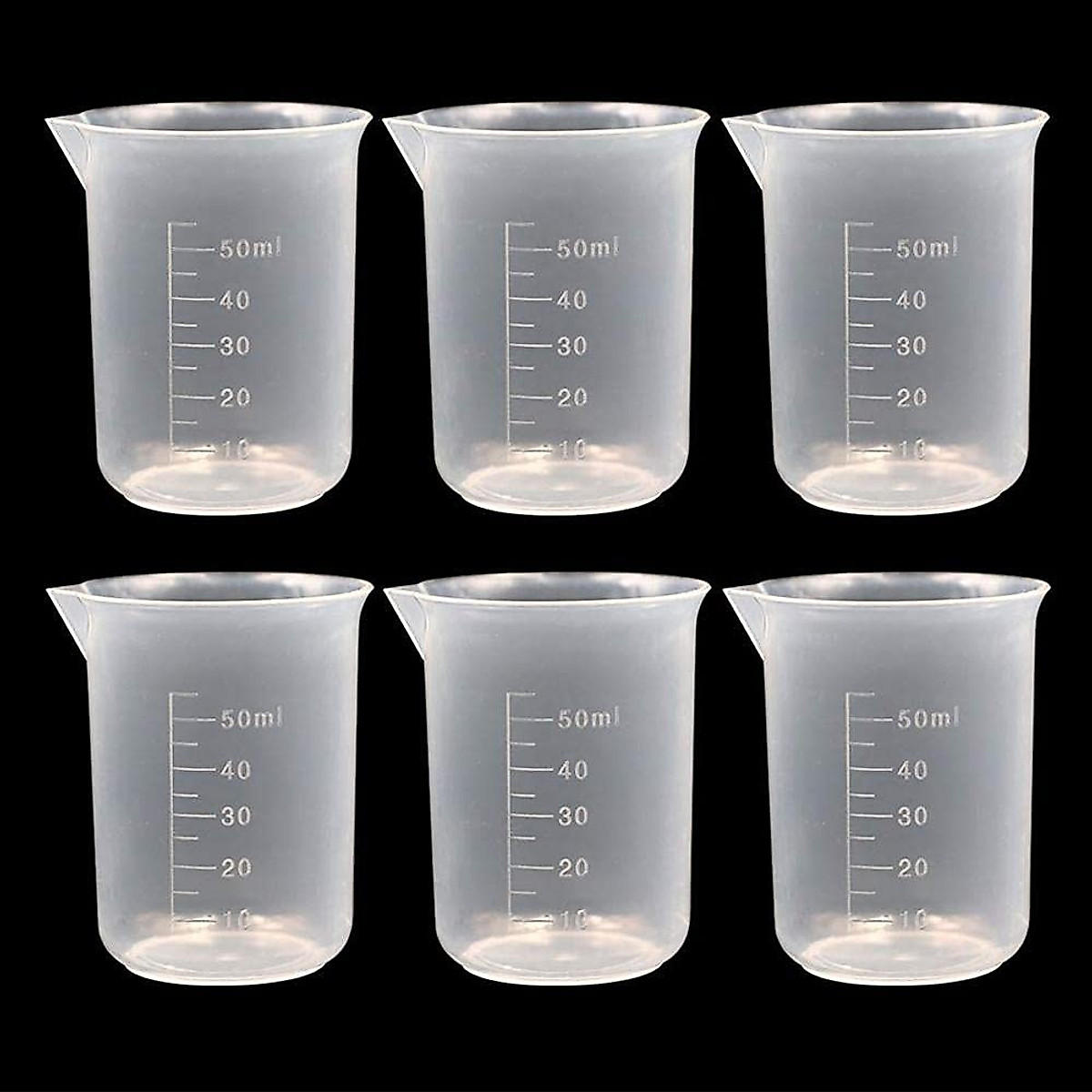 weeee Clear Plastic Graduated Measuring Beaker Capacity Transparent Kitchen Laboratory Plastic Graduated Volumetric Beaker Container Measuring Cup Tool, 50ml