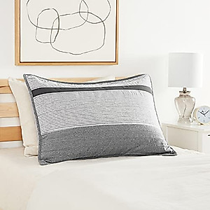 Nautica - Sham, Cotton Reversible Bedding with Envelope Closure, Pre-Washed for Added Softness, Stylish Home Decor (Vessey Grey, 20" x 26")