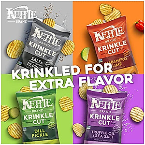 Kettle Brand Potato Chips, Krinkle Cut Truffle and Sea Salt, 7.5 Oz