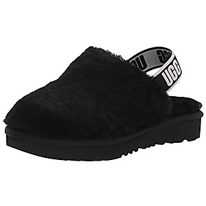 UGG Girls K Fluff Yeah Clog Slipper, Black, 6 Big Kid