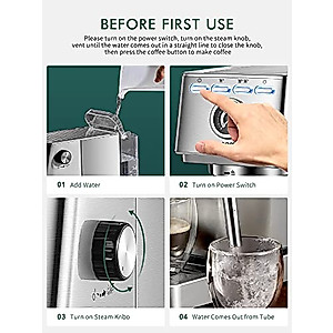 Espresso Machine , 20Bar Compact and Cappuccino Maker with Milk Frother Wand , Professional Coffee Machine for Latte , Stainless Steel