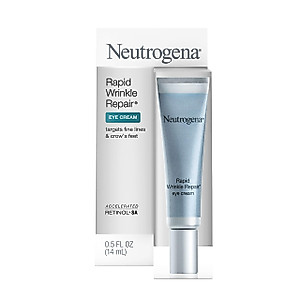 Neutrogena Rapid Wrinkle Repair Face & Neck Night Moisturizer Retinol Cream, 1 fl. oz & Rapid Wrinkle Repair Under-Eye Cream with Retinol, 0.5 fl. oz