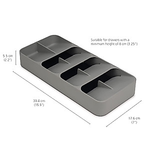 Joseph Joseph 85188 Dream Drawers Drawerstore Compact Cutlery & Knife Organiser Set of 2, Grey, Large