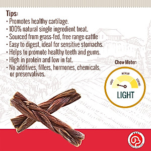 Best Dog Chews Braided Gullet Sticks-100% Natural and Delicious Dog Treats and Protein Rich Chews-Fully Digestible Promotes Joint & Dental Health for All Breed Sizes Dogs and Puppies 12inch (2 Count)