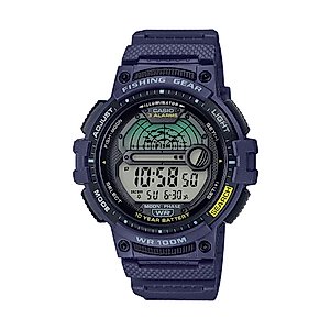 Casio Men's Fishing Timer Quartz Watch with Resin Strap, Blue, 24.1 (Model: WS-1200H-2AVCF)