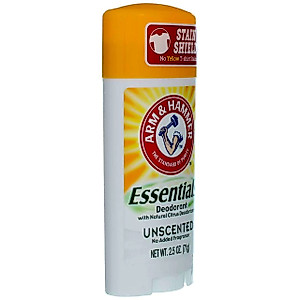 Arm & Hammer Essentials Natural Deodorant, Unscented, 2.5 Ounce (Pack of 4)