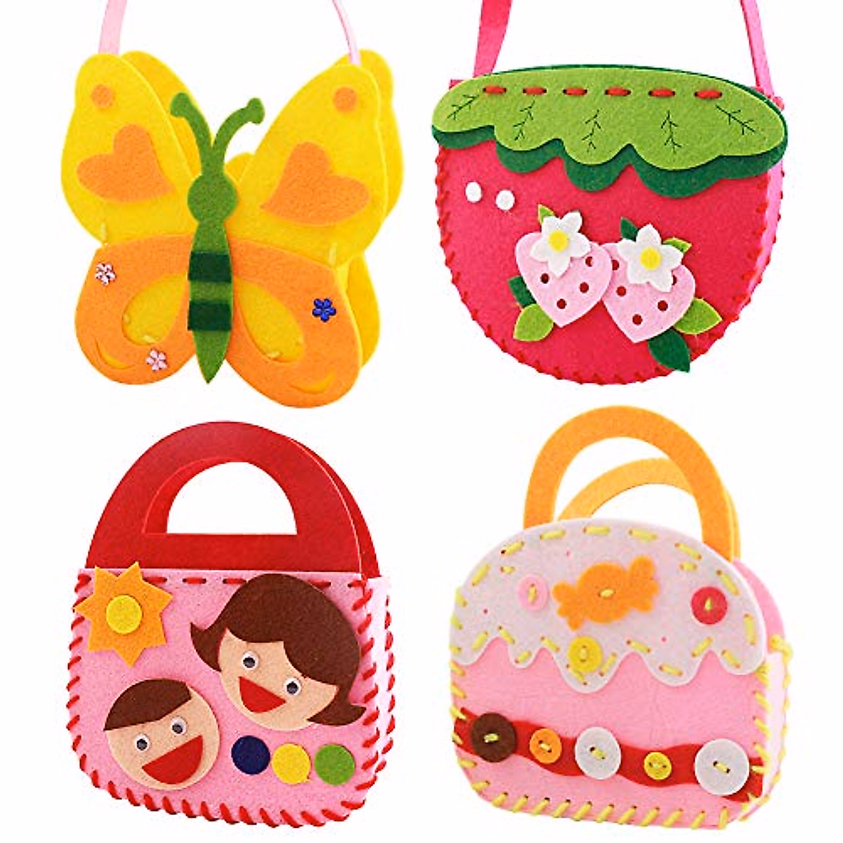 4 pcs Sewing kit for Kids, Preschool Educational Toys Kids Sewing Kits Ages 2-8, Toddler Arts and Crafts for Kids Ages 1 2 3 4 5 6 Years Old, Preschool Educational Toys Sewing Kit for Kids