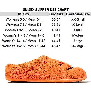 Dearfoams Unisex Spooky Fuzzy Halloween Jack o Lantern Slipper, Adult Pumpkin, 5-6 US Women