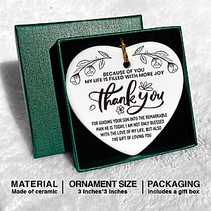 Thank You Gifts for Mother of The Groom, Thank You for Guiding Your Son into The Remarkable Man, Wedding Day Gifts for Mother in Law from Bride, Ornament Keepsake Gifts