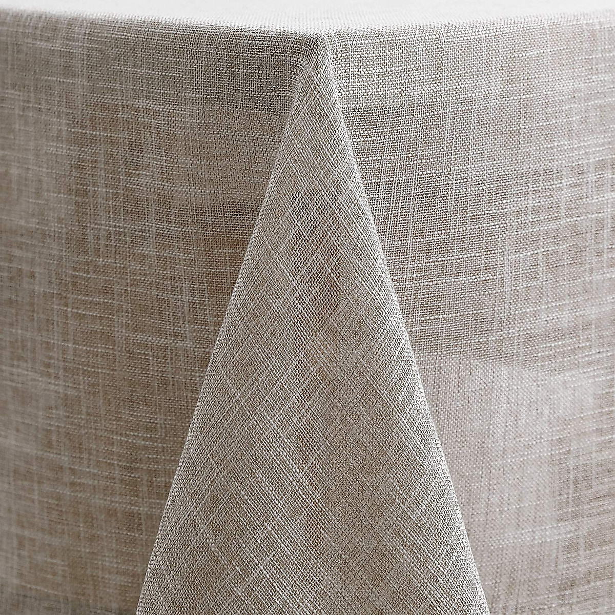 maxmill Flaxy Faux Linen Table Cloth with 2-Tone Slubby Texture Wrinkle Resistant Anti-Shrink Soft Tablecloth for Kitchen Dining Tabletop for Buffet Banquet Parties Rectangle 52 x 70 Inch Linen