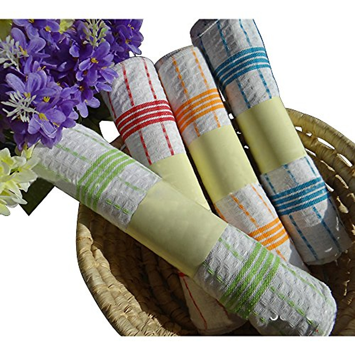 Multi-Purpose Cleaning Cloths , Kitchen Cleaning Towel , Wash Cloth , Dish Cloth ,Perfect for Kitchens, Dishes, Car, Dusting, Drying Rags, 11.5 x 11.5", Set of 10 - Teal Lattice