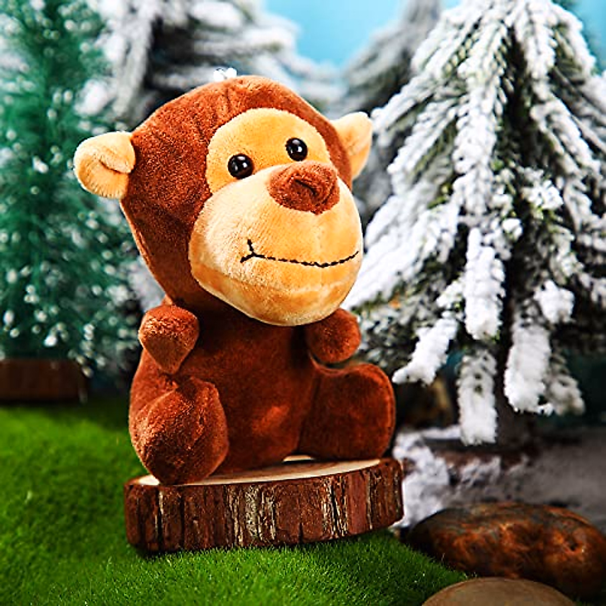 18 Pieces Small Stuffed Animals Mini Jungle Animal Plush Toys Stuffed Animals Set in 4.8 Inch Cute Small Plush for Animal Themed Parties Teacher Student Award (Stylish Style)
