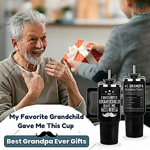 My Favorite GrandChild Gave Me This Cup Tumbler 40Oz - Father Day, Christmas Gift Grandpa, Grandpa Birthday Gifts from Grandkids, Granddaughter, Grandson, Kids - Grandfather Mug, Present for grandpa
