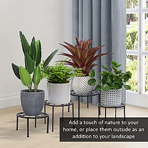 CADANI 4-Pack Decent Metal Plant Stands, Anti-Rust Iron Flower Pot Stand, Heavy Duty Plant Pot Shelf, Decoration Racks for Home Indoor and Outdoor