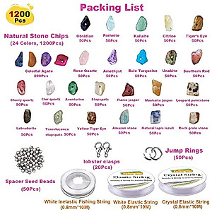 EuTengHao 14523 Irregular Chips Stone Beads Natural Gemstone Beads Kit Glass Seed Beads Small Craft Beads Small Beads for DIY Bracelet Necklaces Earring Crafting Jewelry Making Supplies