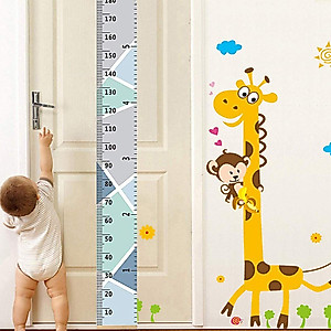Growth Chart Wall Hanging, Portable Kids Wall Ruler Removable Height Measure Chart for Boys Girls Growth Ruler from Baby to Adult for Child's Room Decoration 79''7.9''
