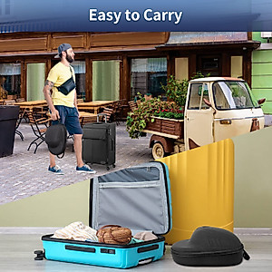 HESPLUS Hat Case for Baseball Caps, Hat Travel Case Storage Bag Hat Carrier with Carrying Handle & Adjustable Shoulder Strap, Hat Box Holder Protects up to 6 Hats, Portable Hat Luggage Case- Black