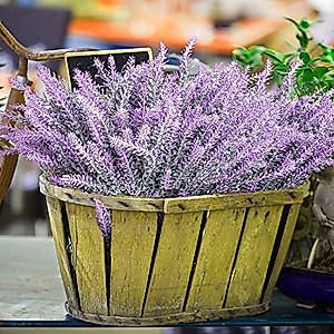 Grunyia 6 Bundles Artificial Flowers Lavender Bouquet in Purple Artificial Plant Arrangement Lifelike Natural Fake Plant to Brighten Up Your Home Decor Party Wedding Garden Office Patio Decoration