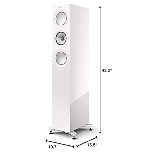 KEF R5 Meta Compact 3 Way Floorstanding Speaker - Each (Gloss White)