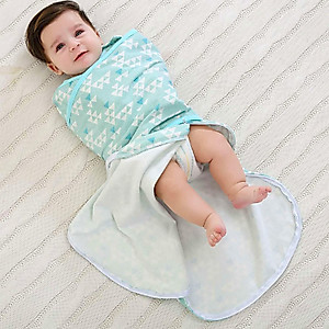 Enrich YLife Swaddle for 6-12 Months Baby Babies Adjustable Swaddles Large Cotton Sleep Sack Sleeping Bag with Velcro and Zipper (Green)