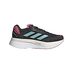 adidas Women's Adizero Boston 10, Carbon/Mint Ton/Rose Tone, 9 Wide