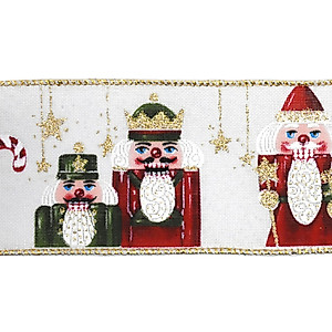 Homeford Sparkle Nutcracker Wired Ribbon, 2-1/2-Inch, 10-Yard