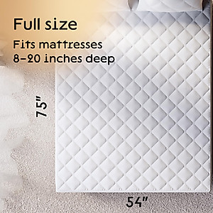 Niagara Cotton Mattress Protector Full 54x75 Non Noisy Cooling Breathable Ultra Plush Absorbent Extra Deep Fits 20 Inches Deep Mattress
