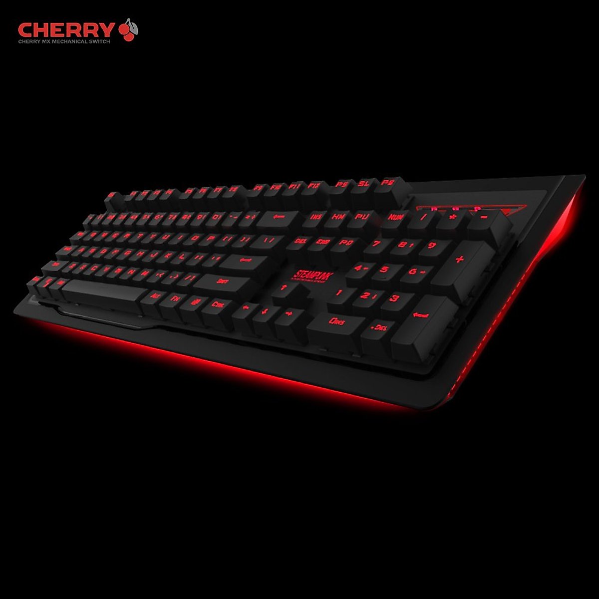 1STPLAYER Steampunk Mechanical Gaming Keyboard, Cherry MX Red Switches, Backlit Red LED, 104 Keys Full Size
