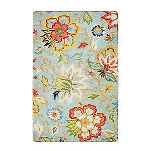 Lahome Collection Modern Floral Area Rug - 3'x5' Washable Rug Non-Slip Colorful Vintage Accent Distressed Throw Rugs Floor Carpet for Living Room Bedrooms Decor (3’X 5’, Paisley)