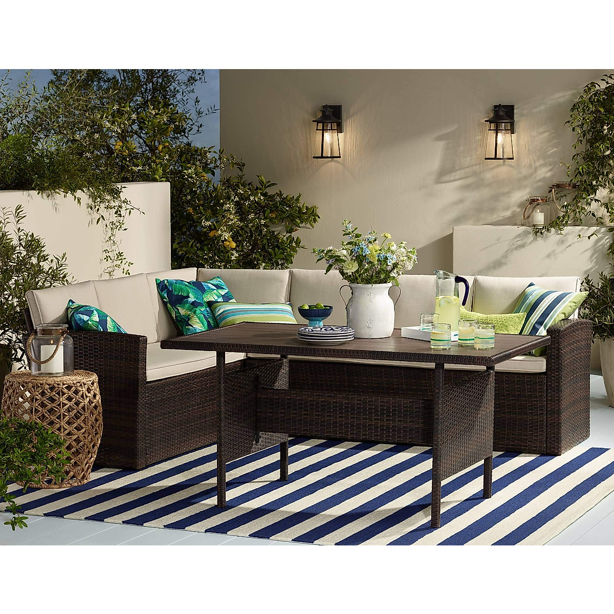 John Timberland Clement Mission Outdoor Wall Light Fixtures Set of 2 Cast Iron Black Metal 15" Clear Seedy Glass for Exterior House Porch Patio Outside Deck Garage Yard Front Door Garden Home