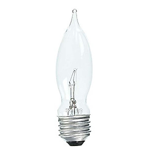 Set of 6 GE Crystal Clear 40 Watt Bent Tip Standard Base Light Bulbs