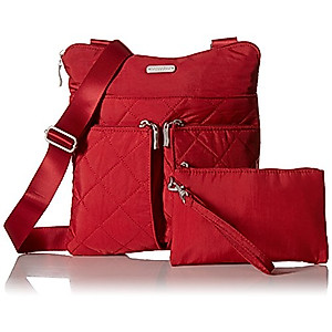 Baggallini womens Quilted horizon crossbody with RFID, red quilt, One Size