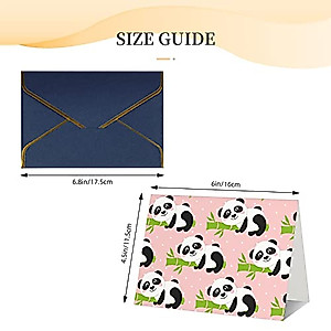 PAILON Pink Panda Thank You Cards With Envelopes, Blank Greeting Note Cards With Envelopes Blank Inside, Funny Birthday Cards For Women Men, Thank You Card For Wedding Business,Graduation