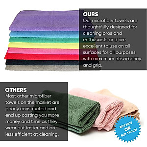 12" x 12" MW Pro Multi-Surface Microfiber Cleaning Cloths | Pink - 12 Pack | Premium Microfiber Towels for Cleaning Glass, Kitchens, Bathrooms, Automotive, Supplies & Products